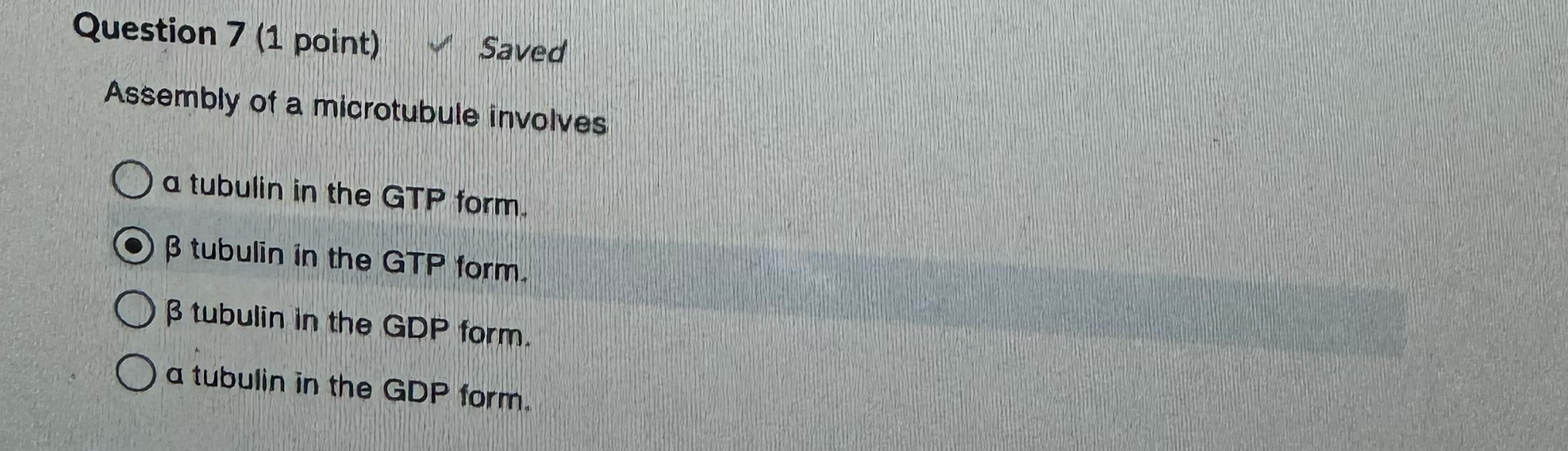 Solved Question 7 (1 ﻿point)1 ﻿SavedAssembly of a | Chegg.com