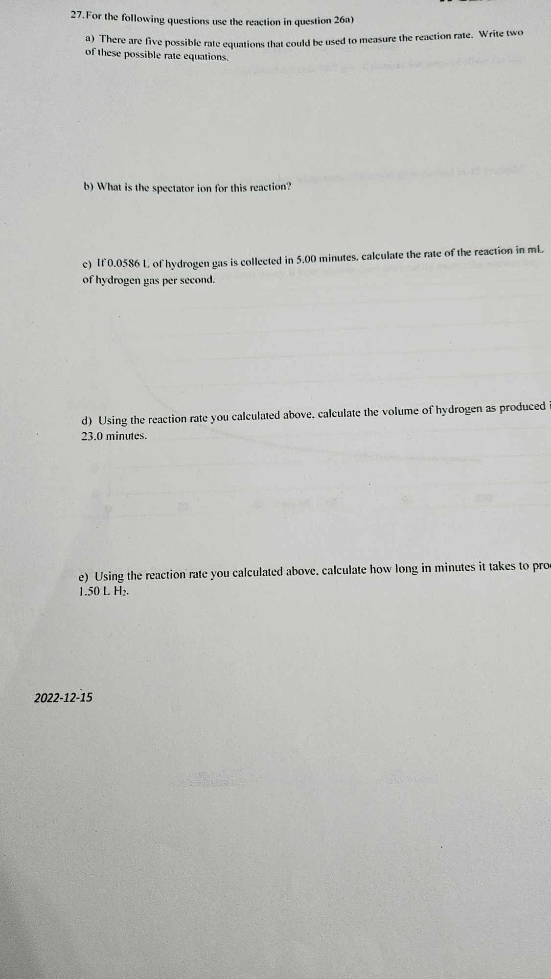 Solved For each of the following write i) ﻿a balanced | Chegg.com