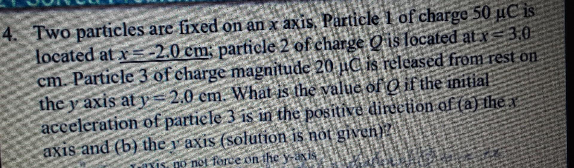 Two particles are fixed on an x axis. Particle 1 of | Chegg.com