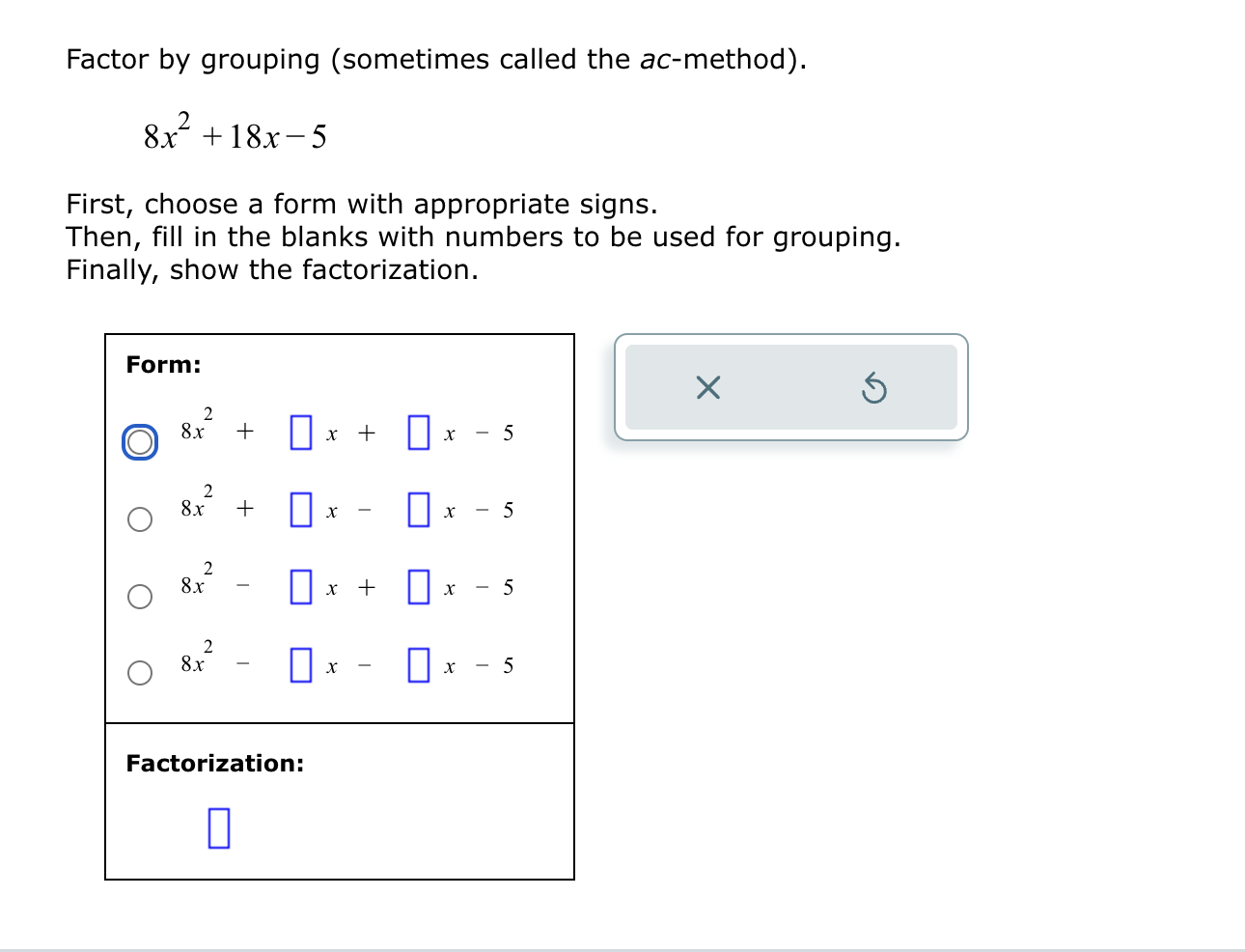 Solved Factor by grouping (sometimes called the | Chegg.com