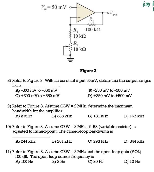 Solved Figure 3 8) Refer to Figure 3. With an constant input | Chegg.com