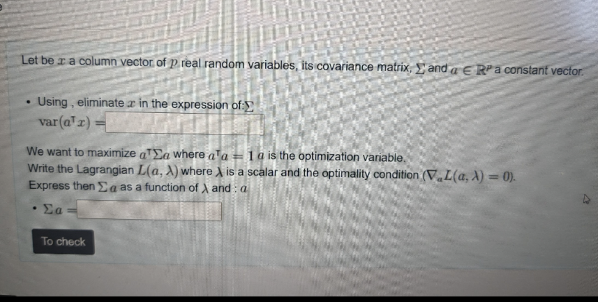 Solved i want to learn are x a colum vector of real | Chegg.com