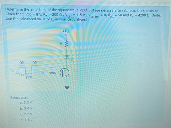 Determine the amplitude of the square wave input | Chegg.com