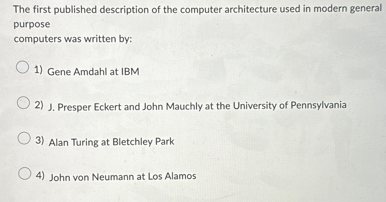 Solved The first published description of the computer | Chegg.com