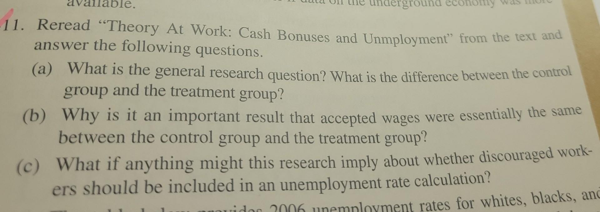 Solved 1. Reread "Theory At Work: Cash Bonuses and | Chegg.com