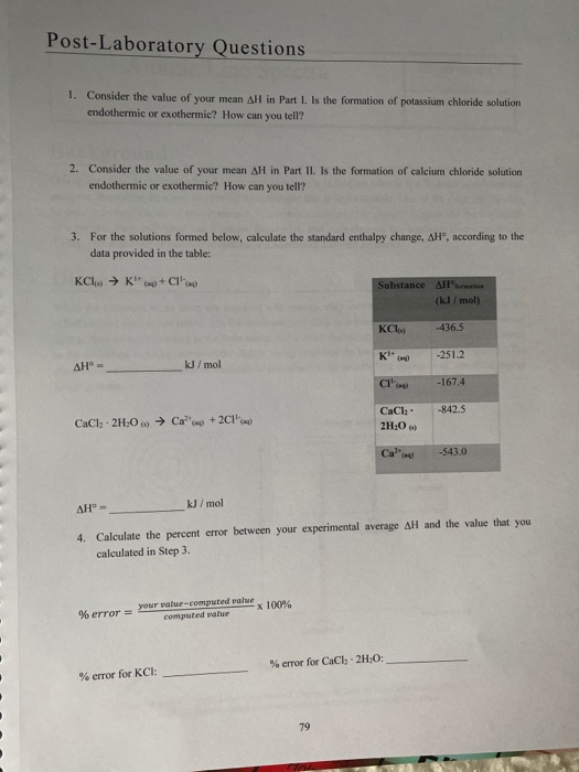 Solved Enthalpy of Solutions Report Jantz morgan Name: | Chegg.com