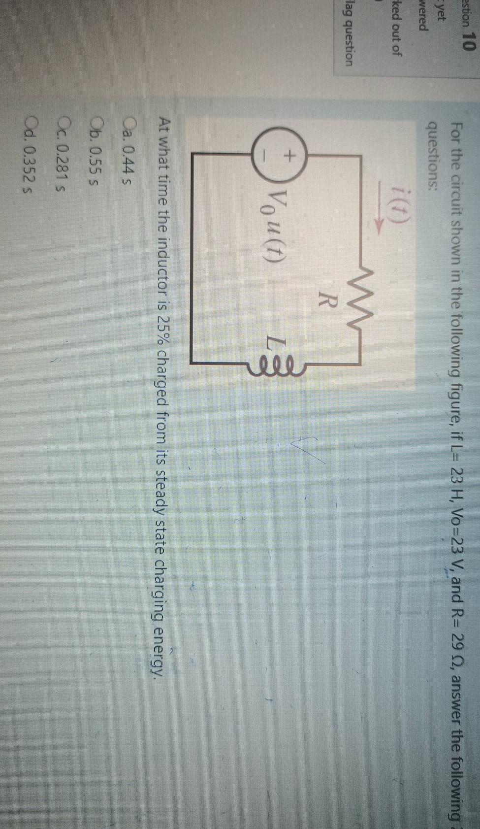 Solved estion 10 yet For the circuit shown in the following | Chegg.com