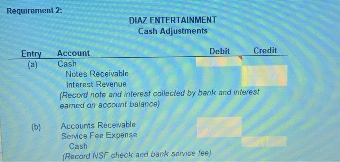 Solved Requirement 1: Bank's Cash Balance Per bank statement | Chegg.com