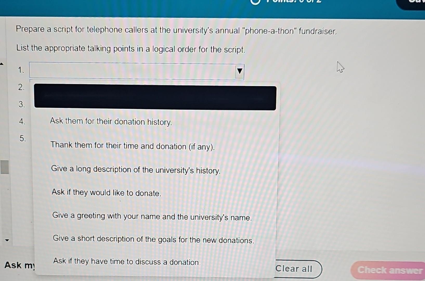 Solved Prepare a script for telephone callers at the | Chegg.com