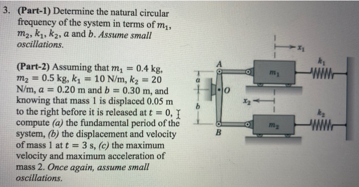 Solved 3. (Part-1) Determine the natural circular frequency | Chegg.com