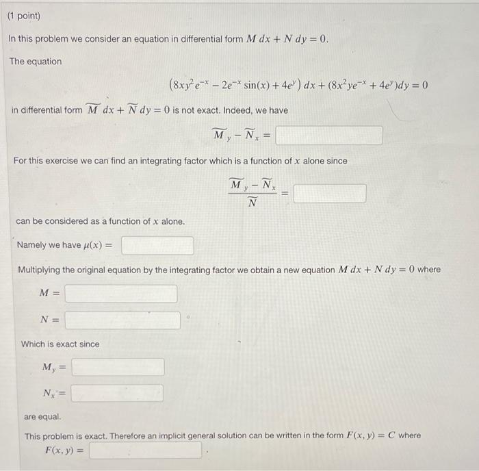 Solved In this problem we consider an equation in | Chegg.com