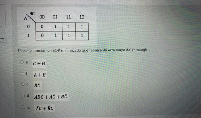 Solved Choose The Function In Minimized Sop That This 2634