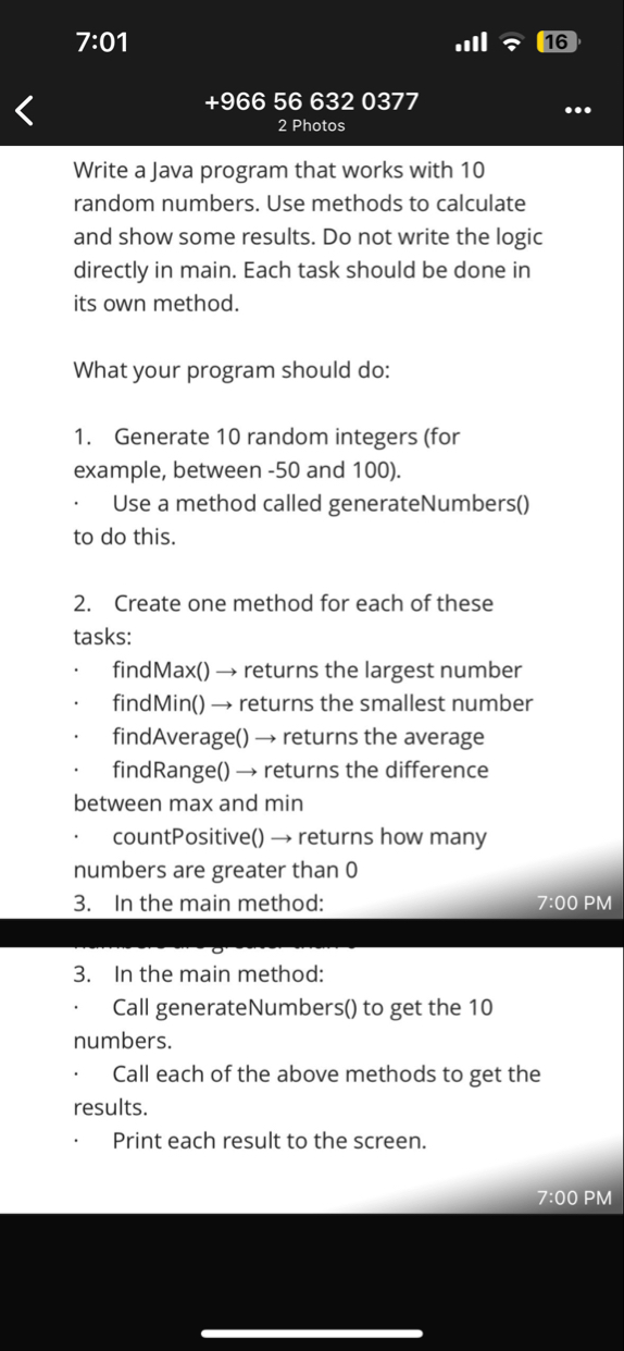 Solved 7:0116 ﻿966 5663203772 ﻿PhotosWrite a Java program | Chegg.com