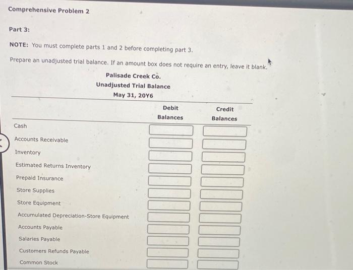 Comprehensive Problem 2 Part 3: NOTE: You must | Chegg.com Comprehensive Problem 2 Part 3: NOTE: You must | Chegg.com