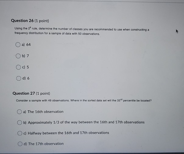 Solved Question 26 (1 point) Using the 2k rule, determine | Chegg.com