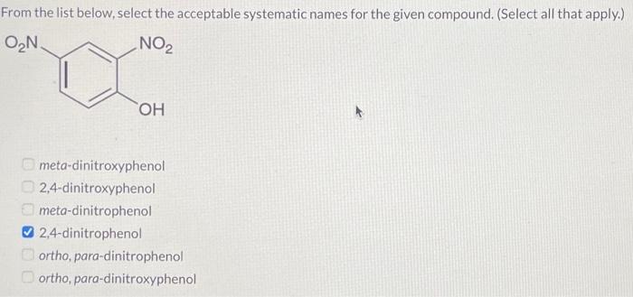 Solved From the list below, select the acceptable systematic | Chegg.com