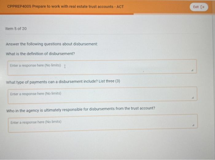 Solved CPPREP4005 Prepare to work with real estate trust | Chegg.com