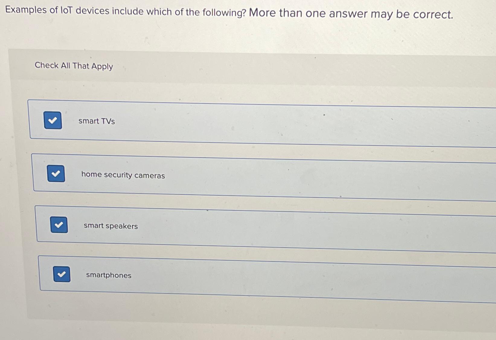 Solved Examples of lot devices include which of the | Chegg.com