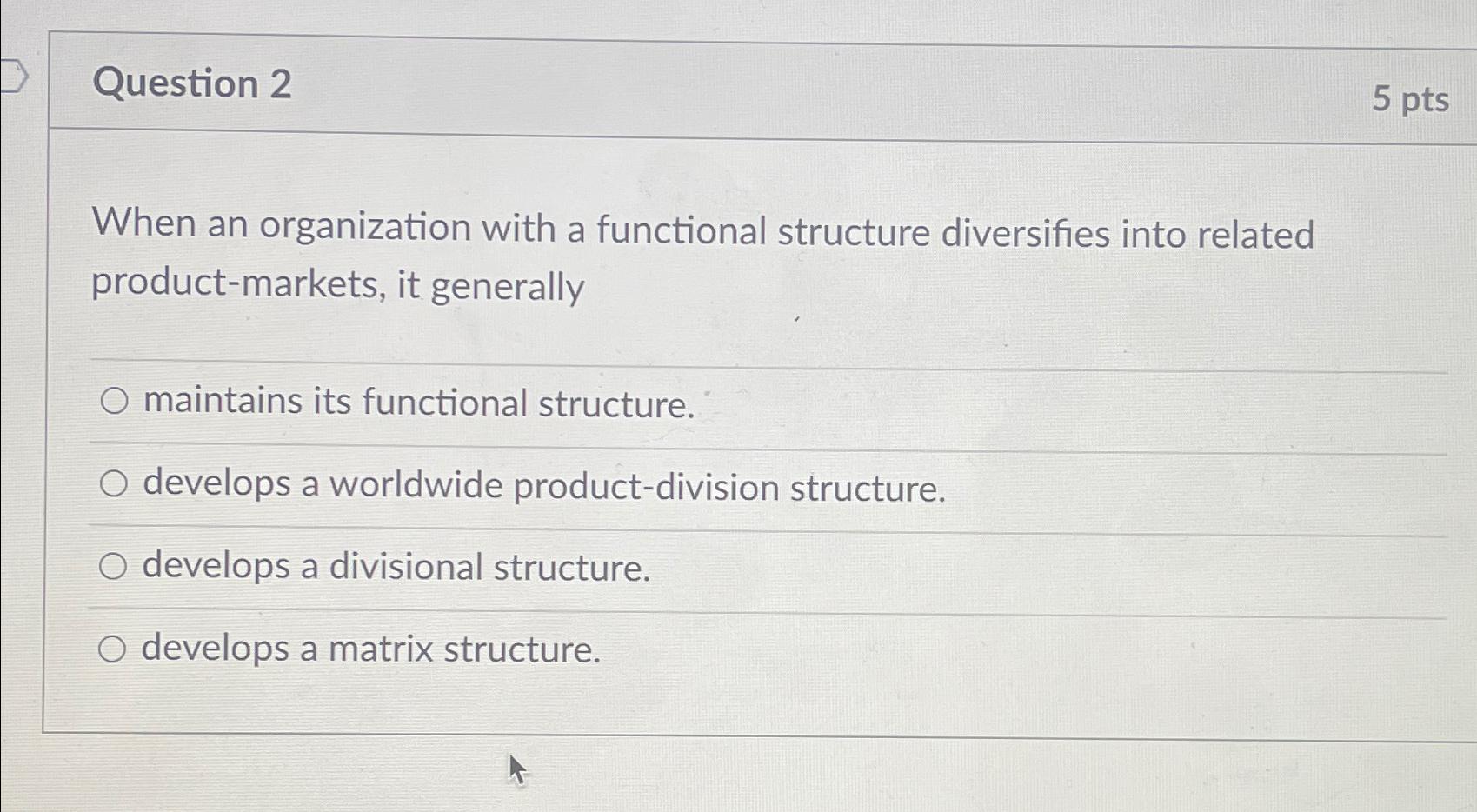 Solved Question 25 ﻿ptsWhen an organization with a | Chegg.com