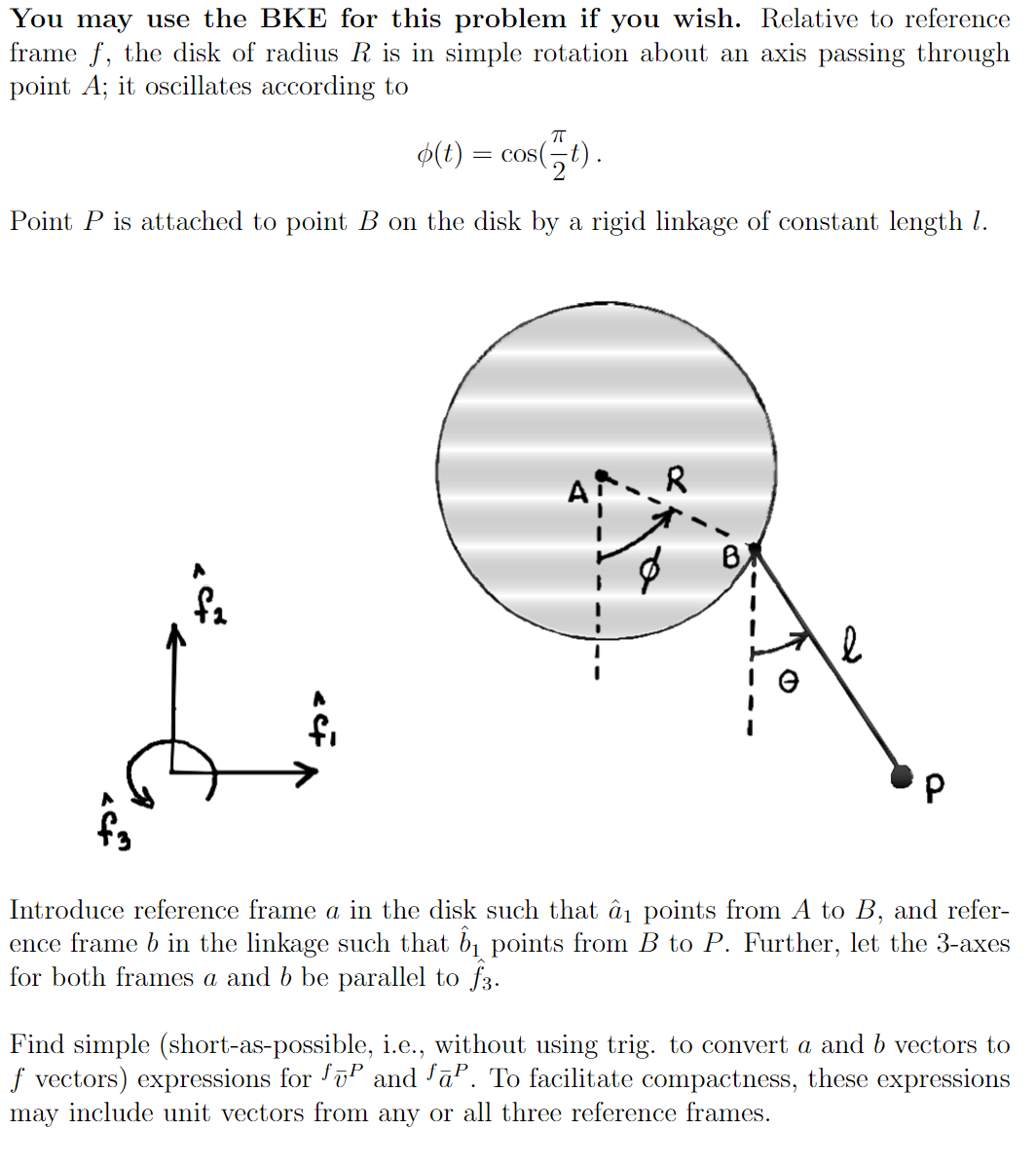 Solved Introduce reference frame a ﻿in the disk such that | Chegg.com