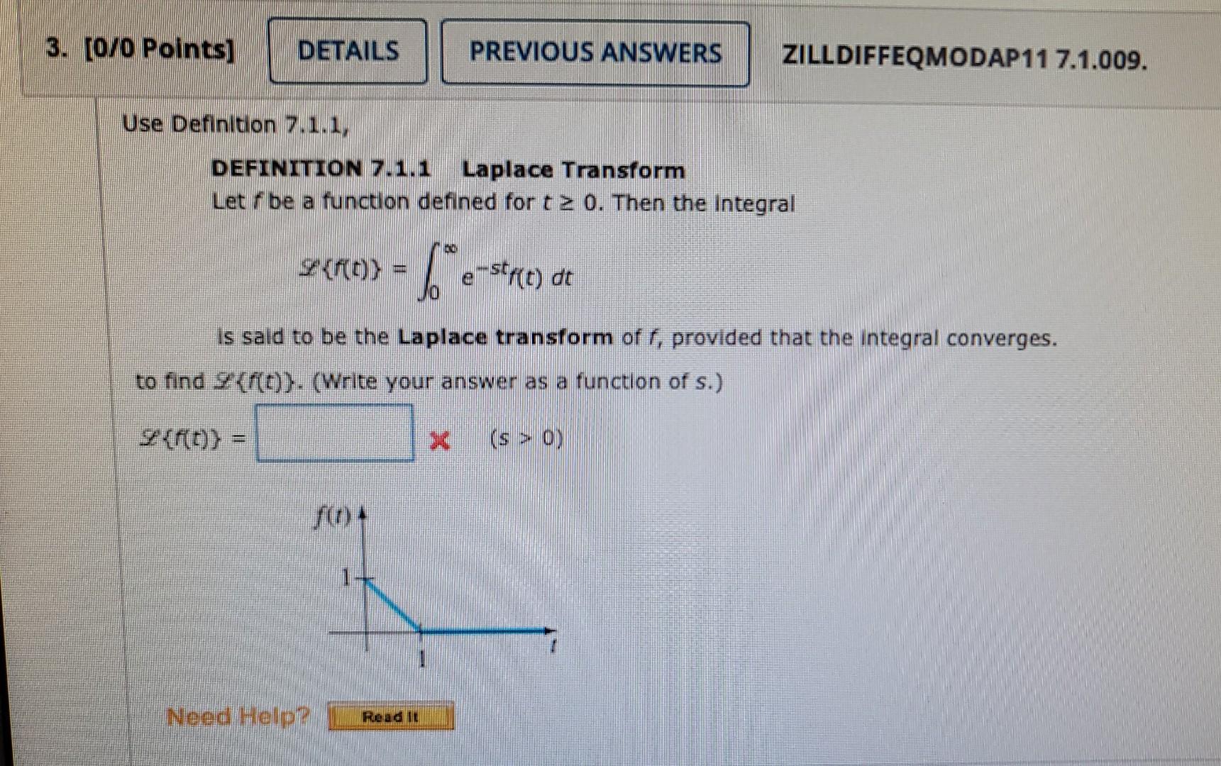 Solved Use Definition 7 1 1 Definition 7 1 1 Laplace