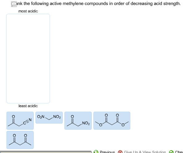Solved Link the following active methylene compounds in | Chegg.com