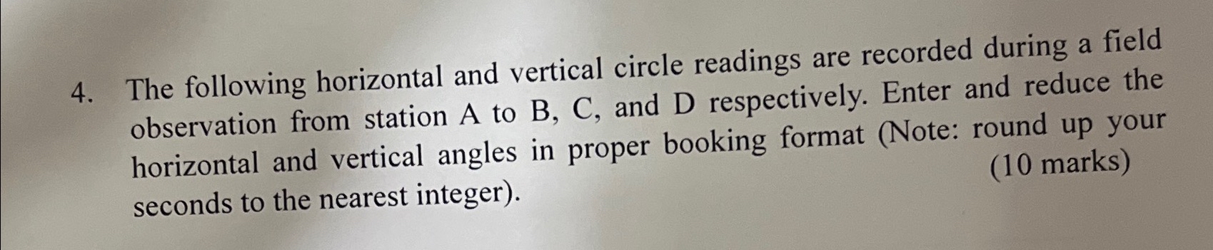 Solved The following horizontal and vertical circle readings | Chegg.com