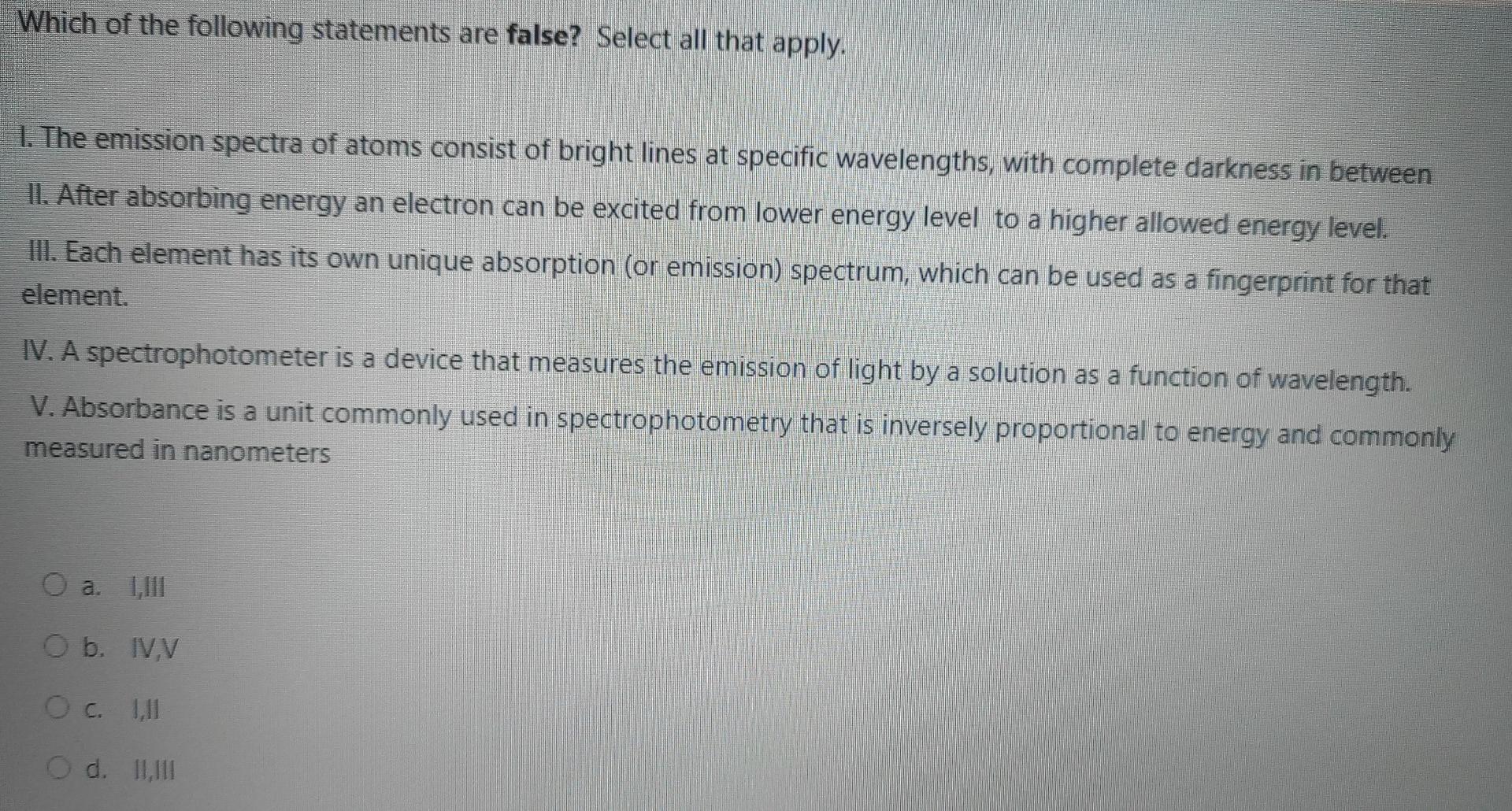 Solved Which of the following statements are false? Select | Chegg.com