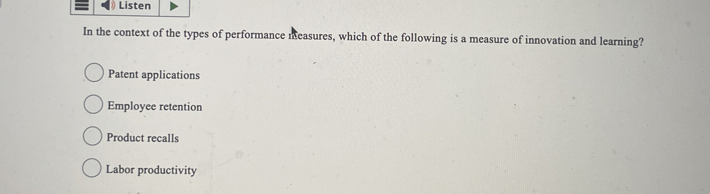 Solved ListenIn the context of the types of performance | Chegg.com