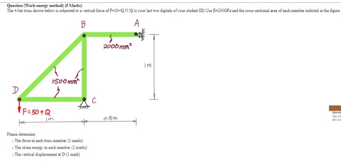 Solved Question (Work-energy method) (5 Marks) The 4-bar | Chegg.com