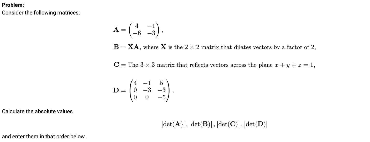 Solved Problem:Consider the following | Chegg.com