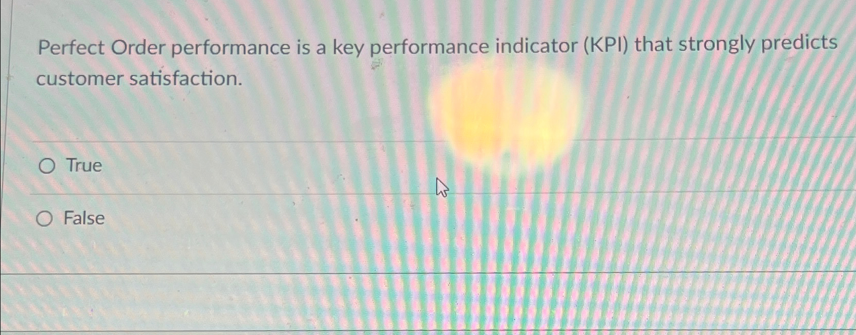 Solved Perfect Order performance is a key performance | Chegg.com