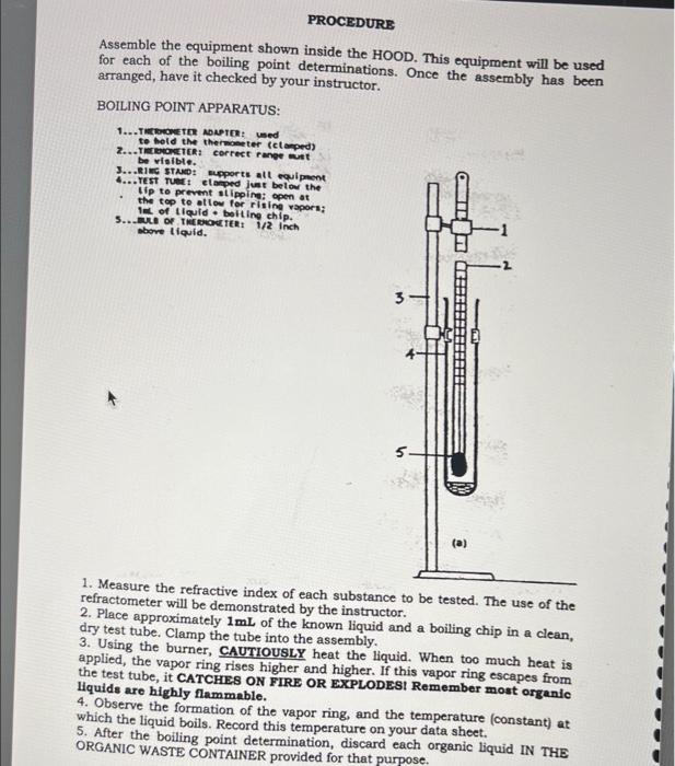 Solved EXPERIMENT 3 BOILING POINT/REFRACTIVE INDEX Boiling | Chegg.com