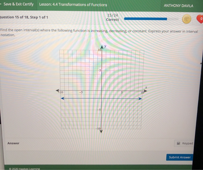 Solved Save & Exit Certify Lesson: 4.4 Transformations of | Chegg.com