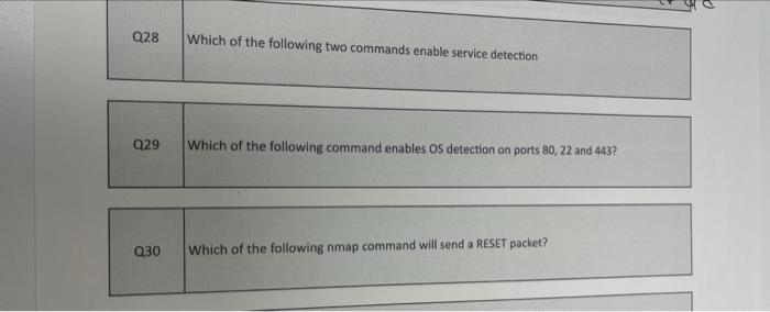 Solved Q28 Which of the following two commands enable | Chegg.com