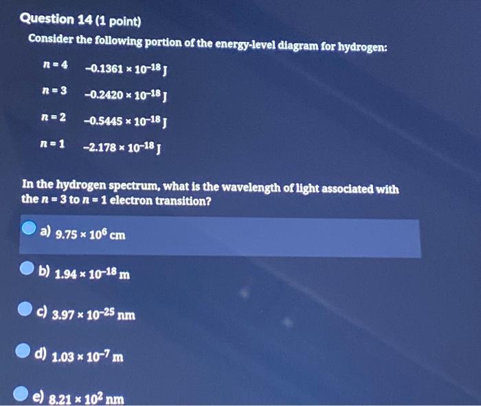 Solved Question 14 (1 point) Consider the following portion | Chegg.com