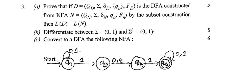 Solved (a) ﻿Prove that if D=(QD,Σ,δD,{qo},FD) ﻿is the DFA | Chegg.com