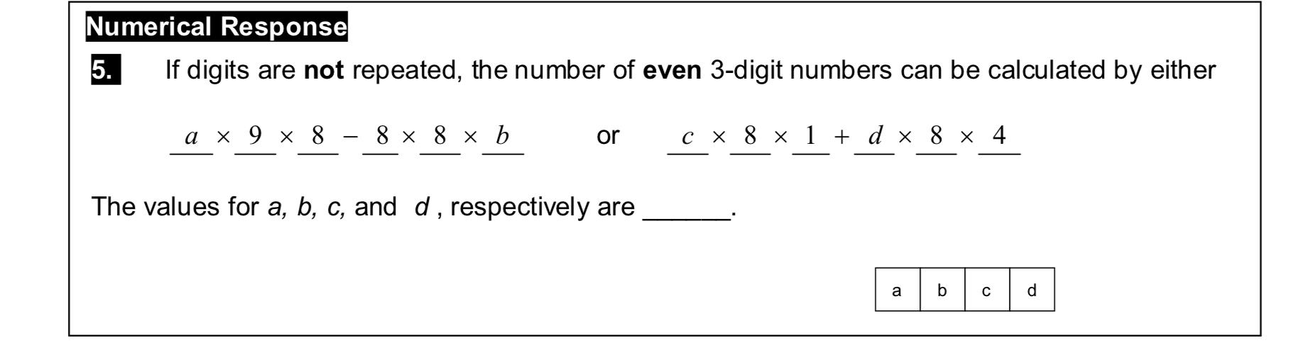 Solved Numerical Response5. ﻿If digits are not repeated, the | Chegg.com