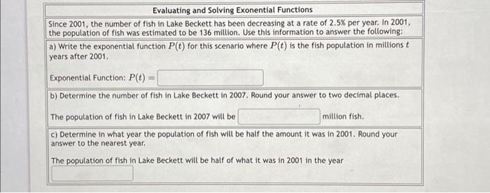 Solved Evaluating and Solving Exonential Functions Since | Chegg.com