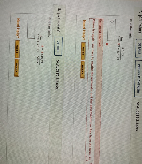 Solved 7. [0/1 Points] DETAILS PREVIOUS ANSWERS SCALCET9 | Chegg.com