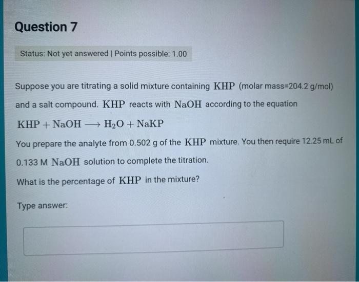 Solved Question 6 Status: Not yet answered | Points | Chegg.com