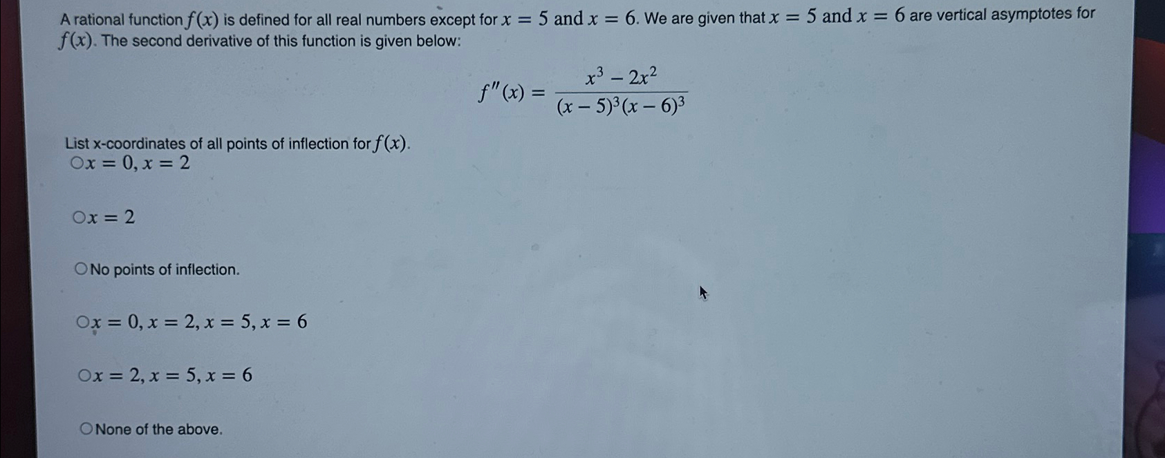 Solved A rational function f(x) ﻿is defined for all real | Chegg.com