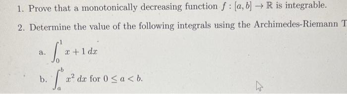 Solved 1 Prove That A Monotonically Decreasing Function