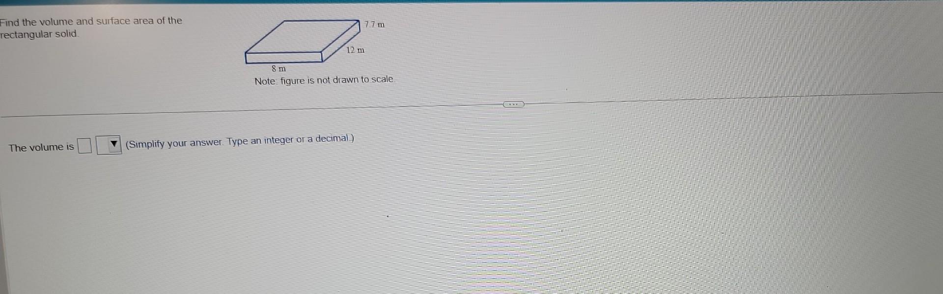 Solved Find the volume and surface area of the rectangular | Chegg.com