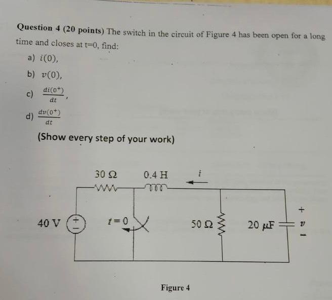 Solved Question 2 (10 points) Determine time constant (τ) | Chegg.com