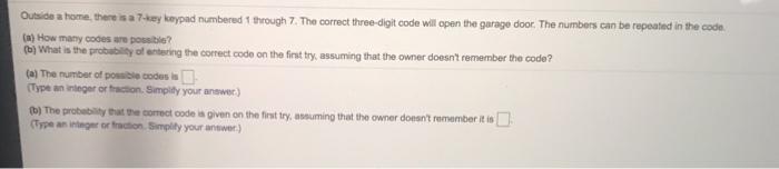 Solved Outside a home, there is a 7-key keypad numbered 1 | Chegg.com