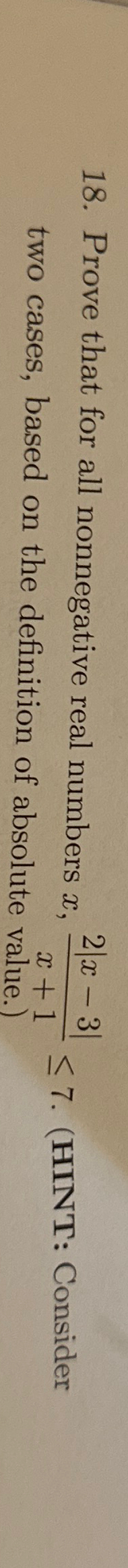 Solved Prove that for all nonnegative real numbers | Chegg.com