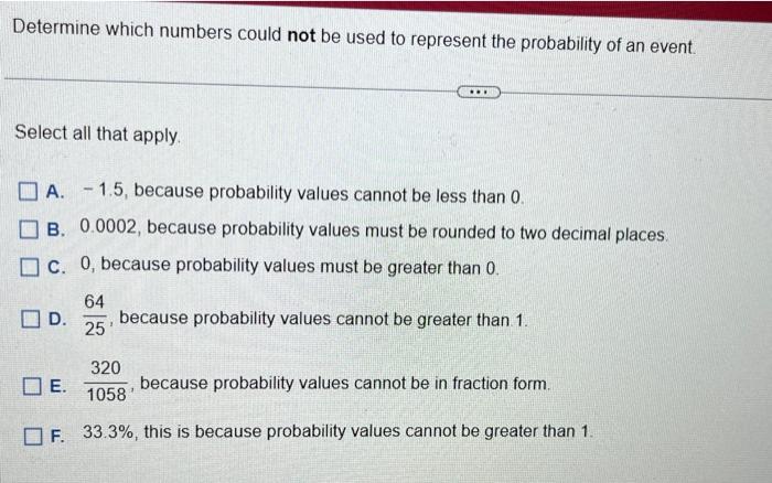 Solved Determine which numbers could not be used to | Chegg.com