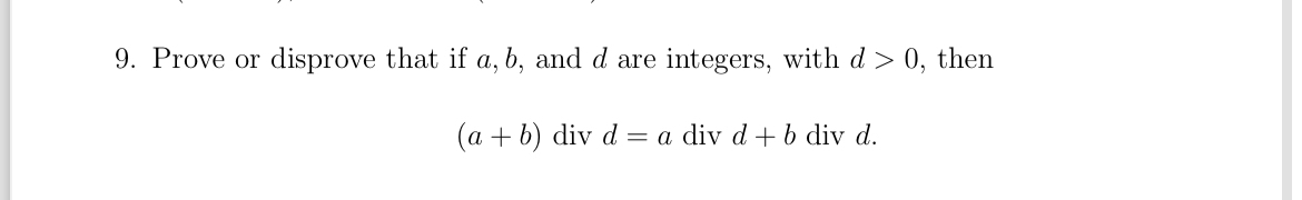 Solved Prove or disprove that if a,b, ﻿and d ﻿are integers, | Chegg.com