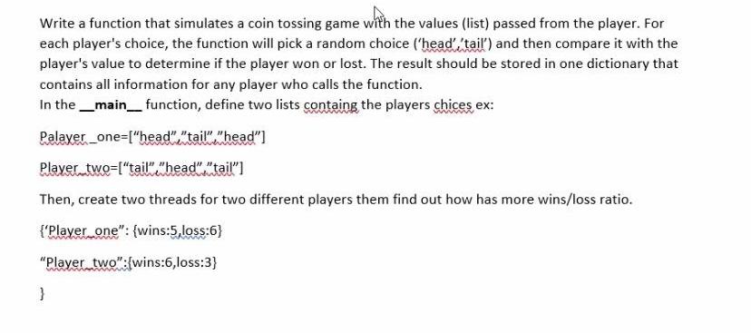 Solved Write a function that simulates a coin tossing game | Chegg.com